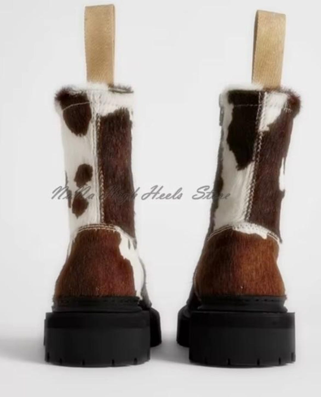 Customize Ankle Cow Print Round Toe Boot Design - Etsy