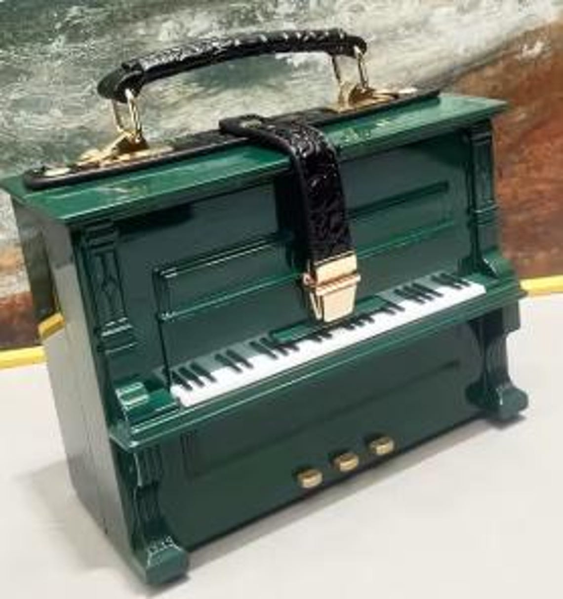 Customize Green Piano Shape Handbag Design - Etsy
