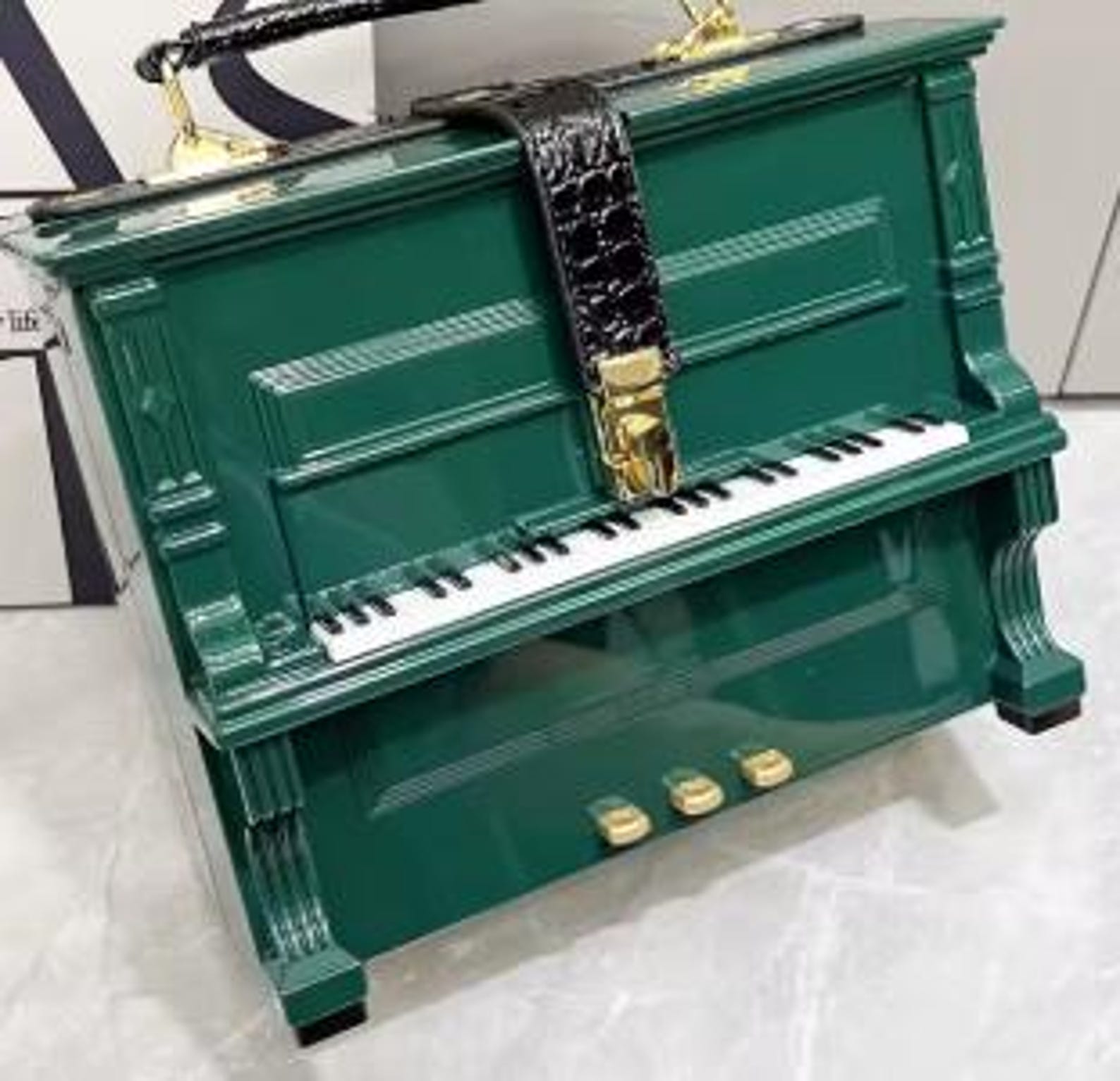 Customize Green Piano Shape Handbag Design - Etsy