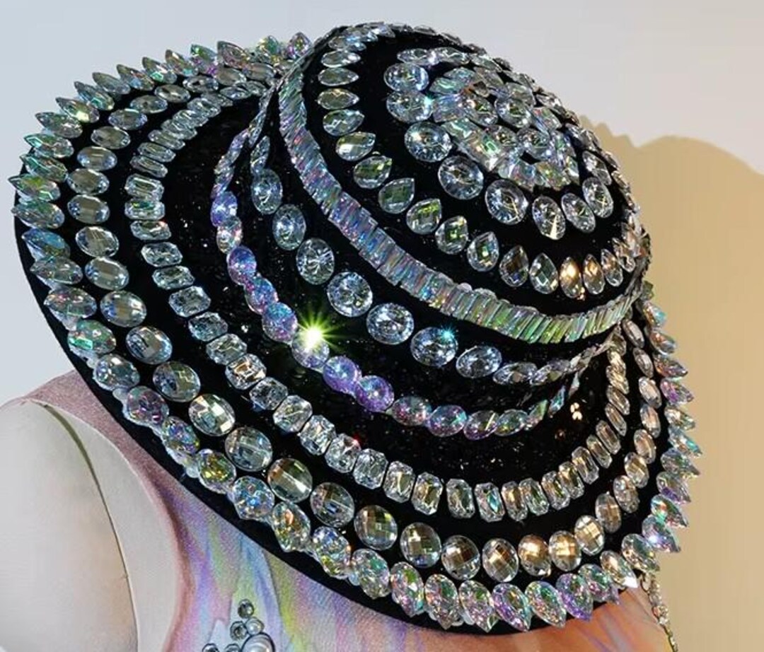 Customize Glitter Big Rhinestone Fedora Hat Design - Etsy