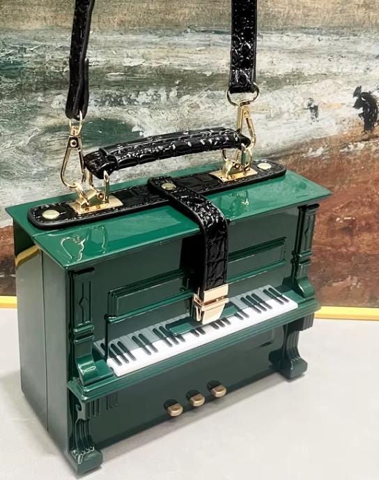 Customize Green Piano Shape Handbag Design - Etsy