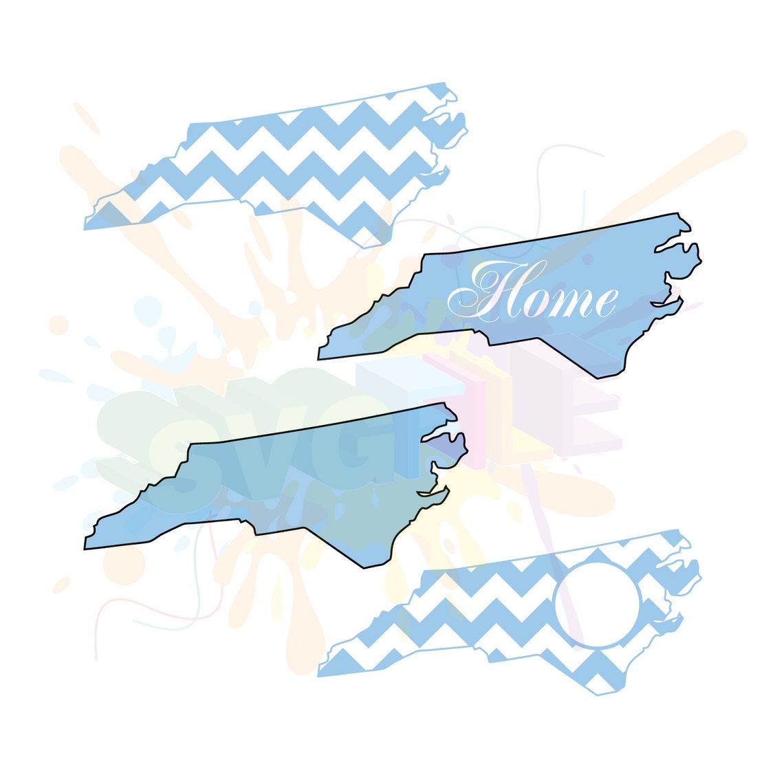 North Carolina SVG Files for Cricut State Svg Monogram Svg | Etsy