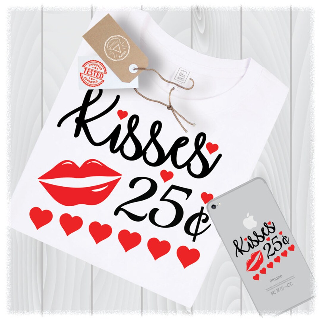 Kisses 25c SVG Files for Cricut Designs / Bunny Kisses Svg / Valentines ...