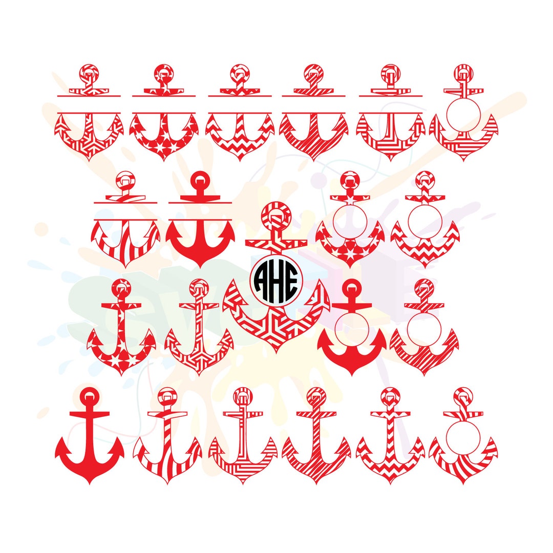 Anchor Monogram SVG Files, Anchor SVG, Monogram Svg, Nautical Svg, SVG ...