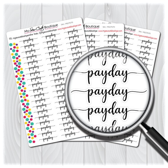 Payday Planner Stickers Payday Stickers Budget Stickers | Etsy