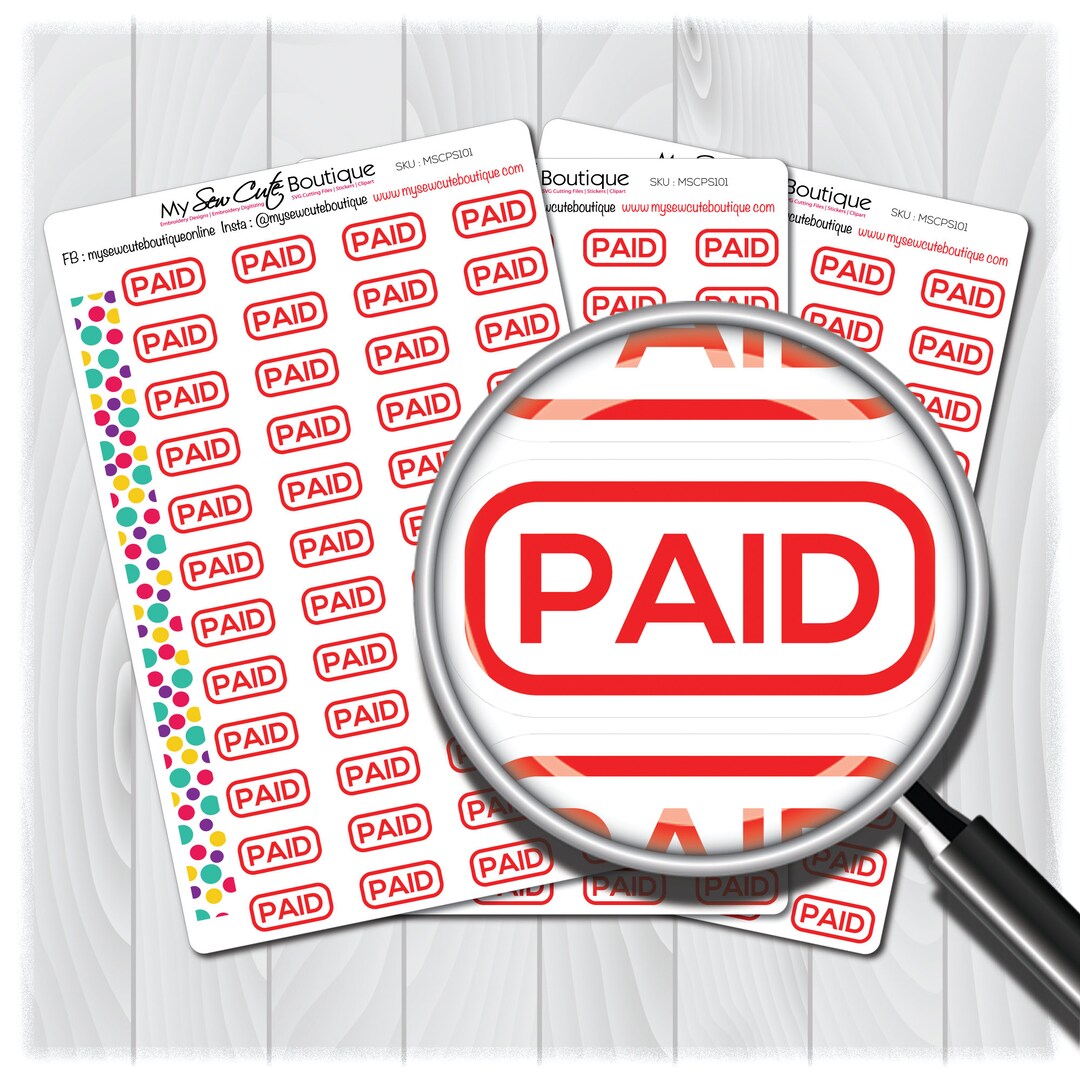 Paid Planner Stickers Paid Stickers Icon Stickers Sticker Sheet ...