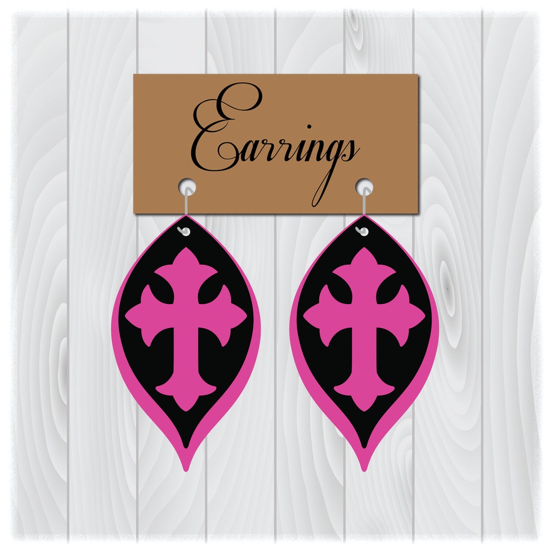 Cross Earrings Svg Files for Cricut Designs | Stacked Earrings Svg ...