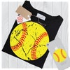 Distressed Heart Softball Digital Download - Etsy
