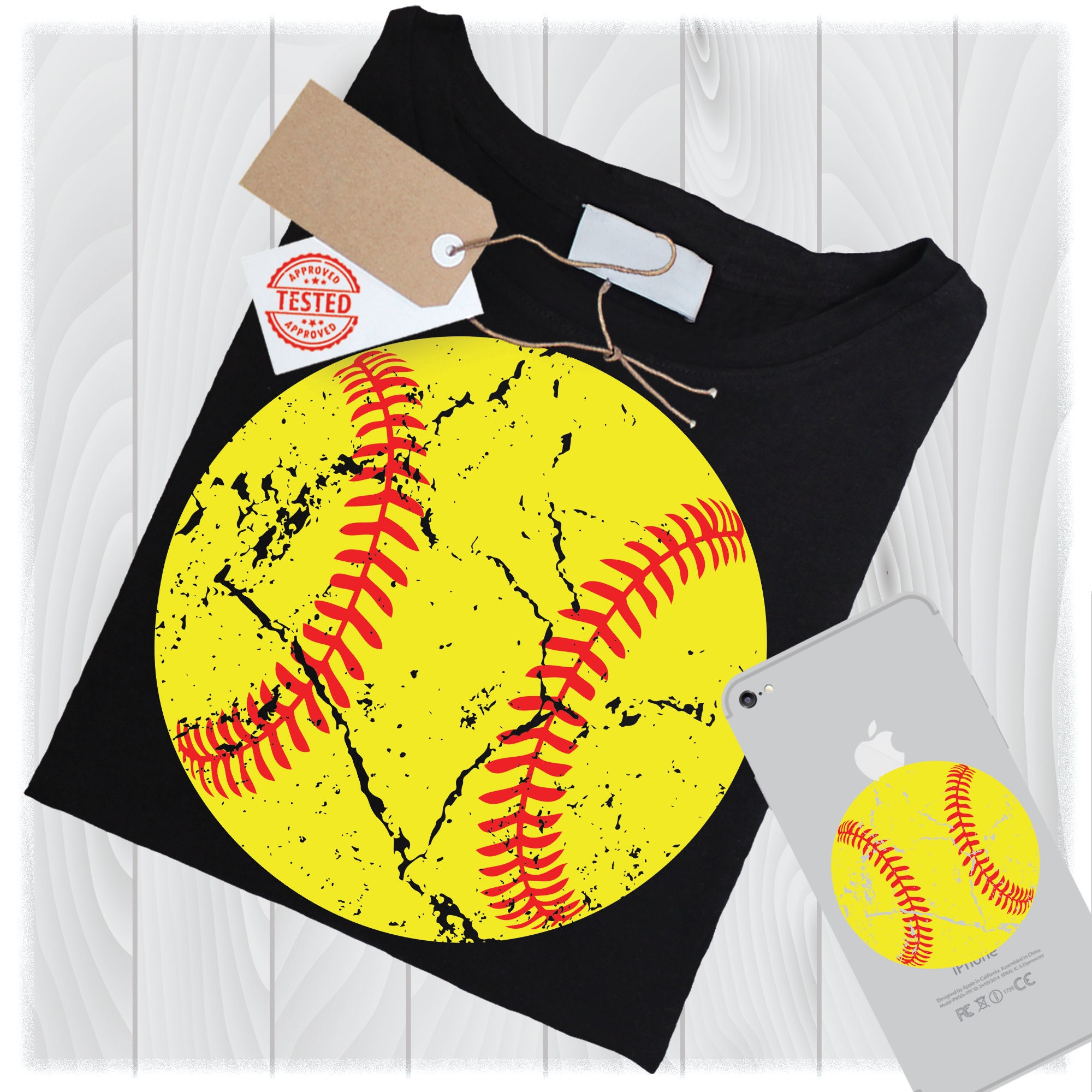 Softball SVG Files Distressed SVG SVG Distressed Softball - Etsy Finland