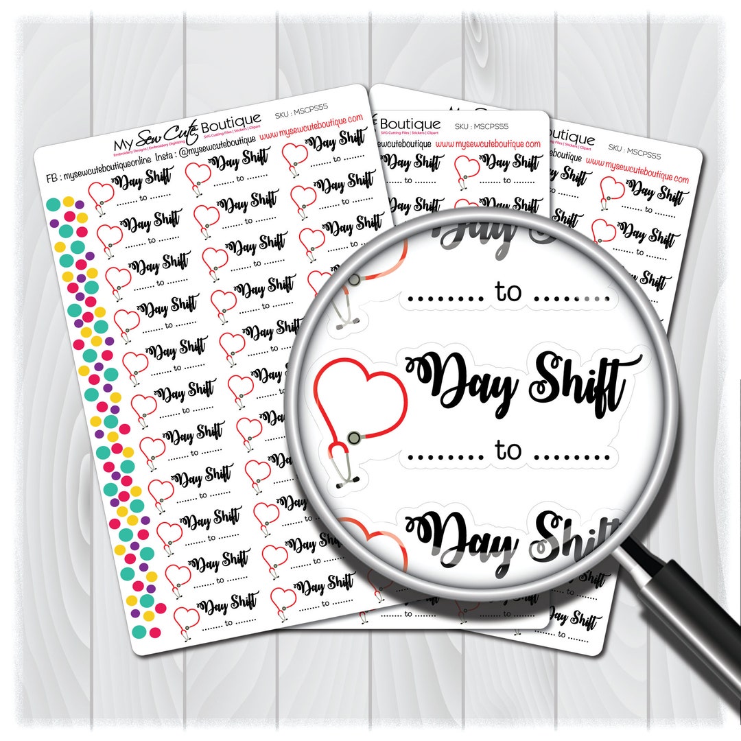 Day Shift Nurse Planner Stickers Nurse Stickers Nursing Stickers Nurse ...