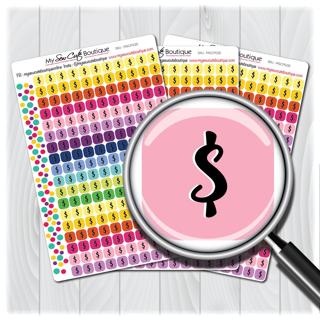 Dollar Sign Planner Stickers Money Savings Planner Stickers Money ...