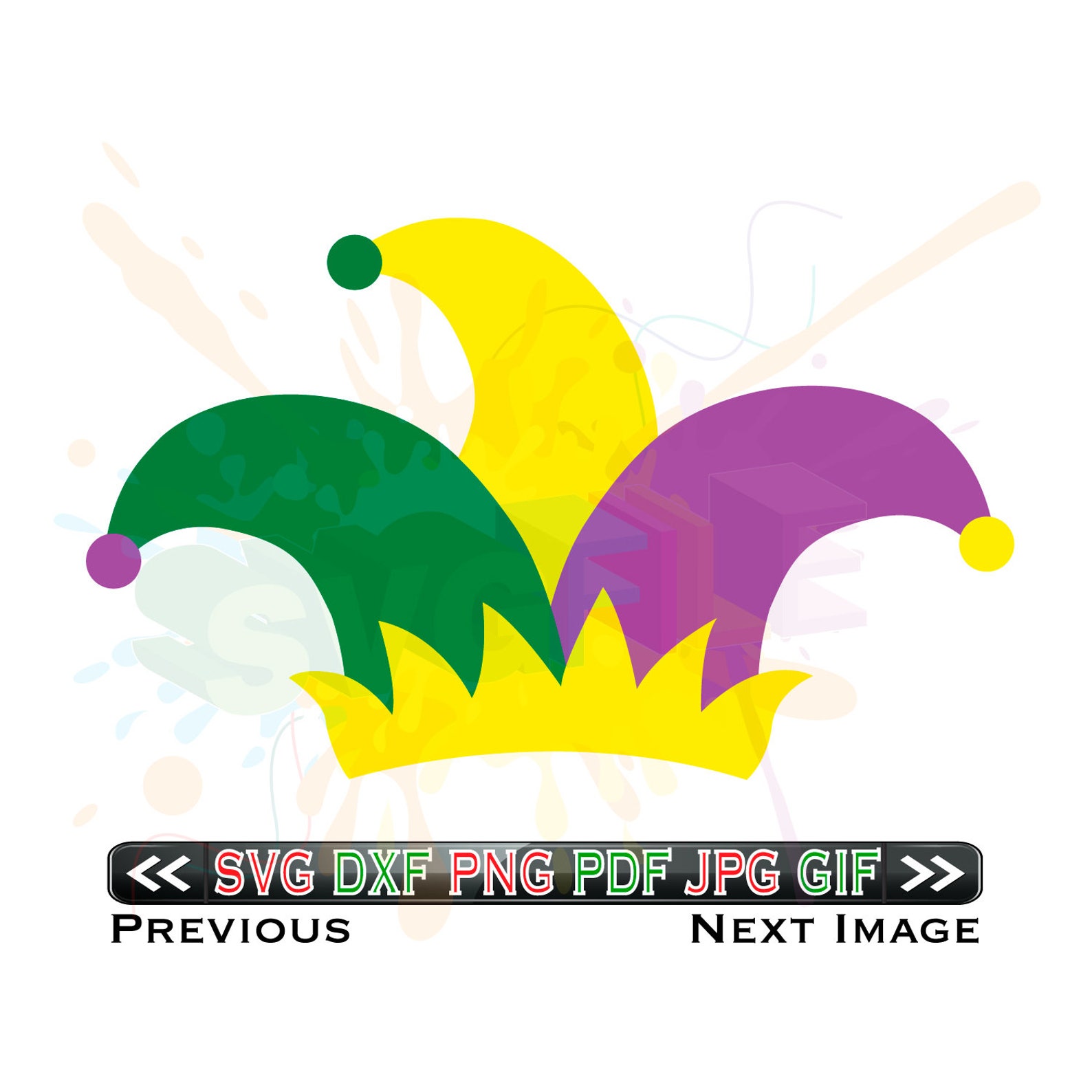 Mardi Gras SVG Files Jester Hat SVG SVG Svg Files for - Etsy