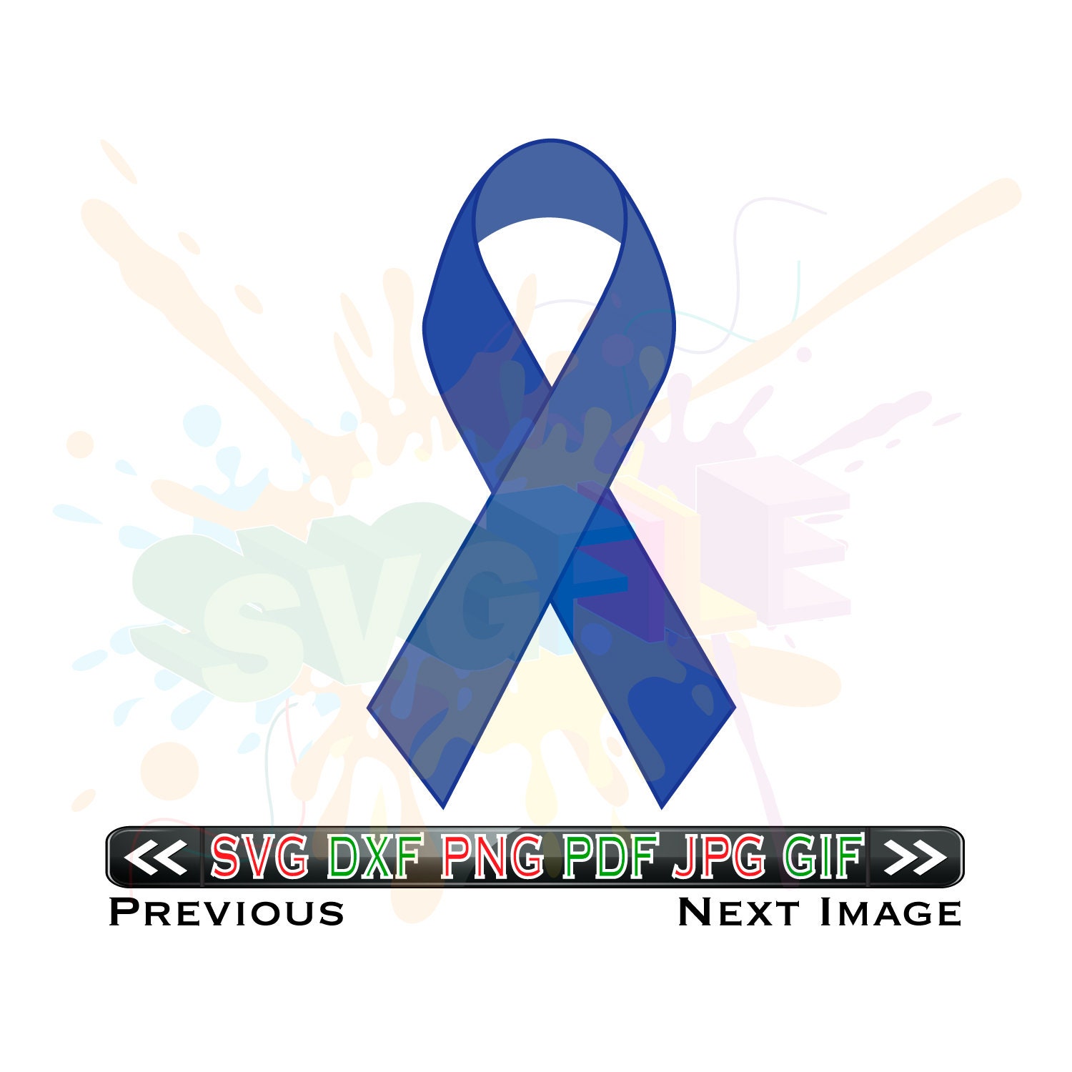 Blue Ribbon Svg Files for Cricut Cancer Ribbon Svg Colon - Etsy