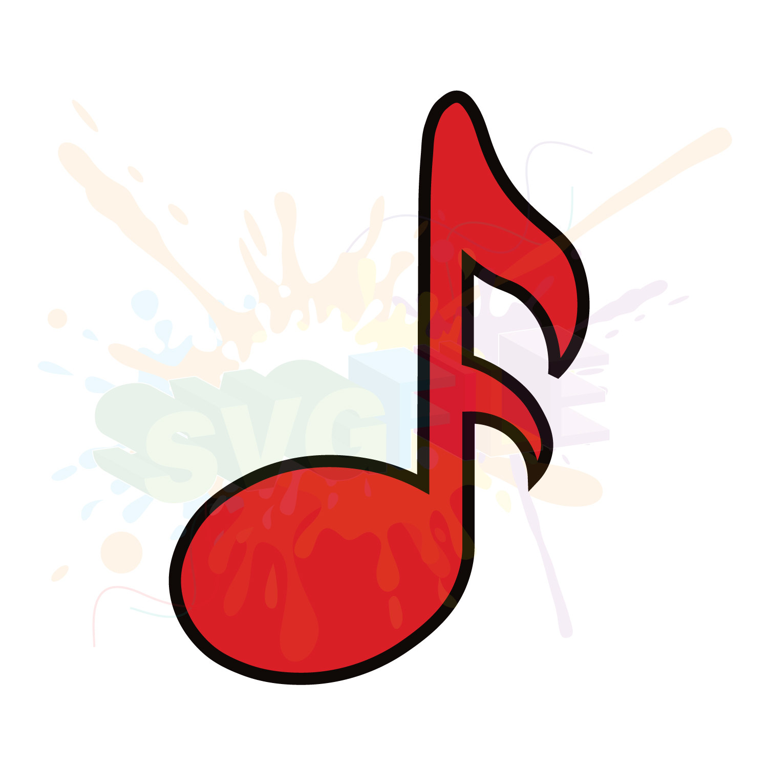 Red Music Notes Clip Art