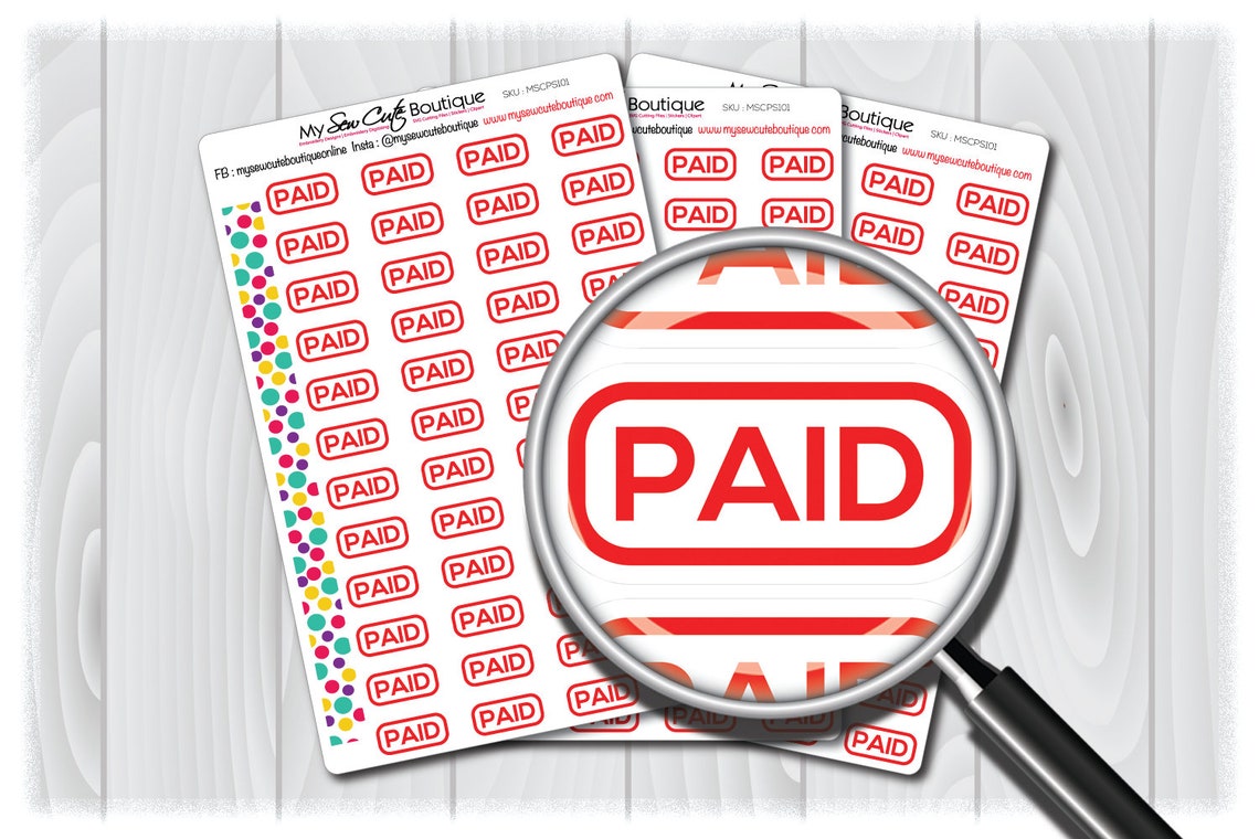 Paid Planner Stickers Paid Stickers Icon Stickers - Etsy