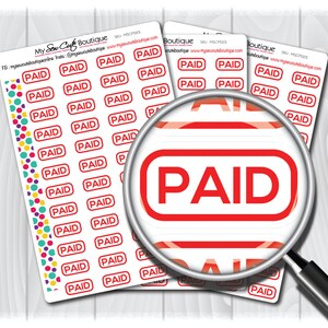 Paid Planner Stickers Paid Stickers Icon Stickers Sticker Sheet ...