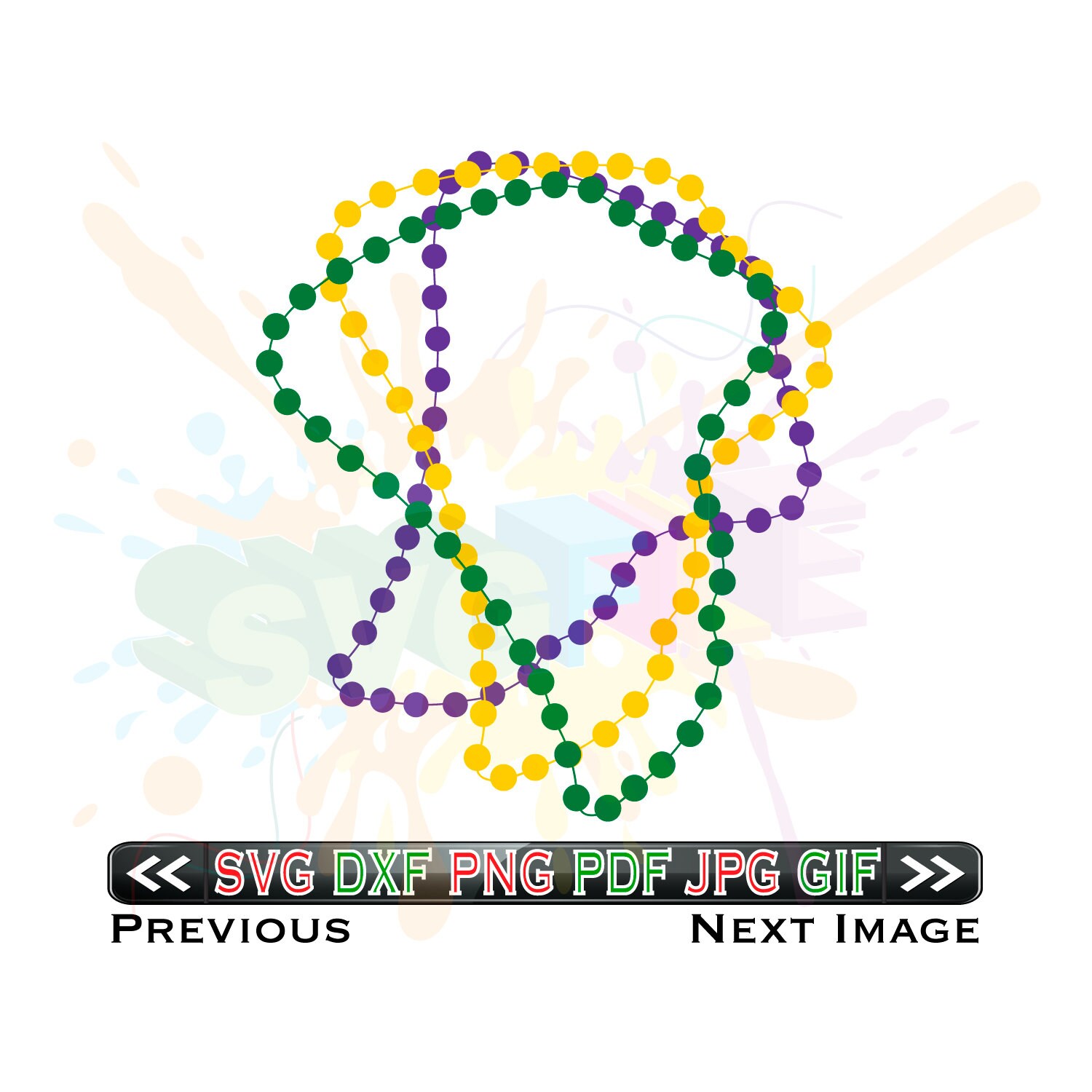 Mardi Gras Svg Beads SVG Files for Cricut Designs Necklace - Etsy