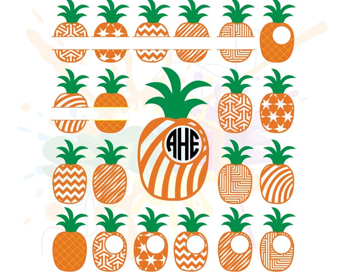 Pineapple Monogram SVG Pineapple Svg Summer Svg Tropical SVG Vacation ...