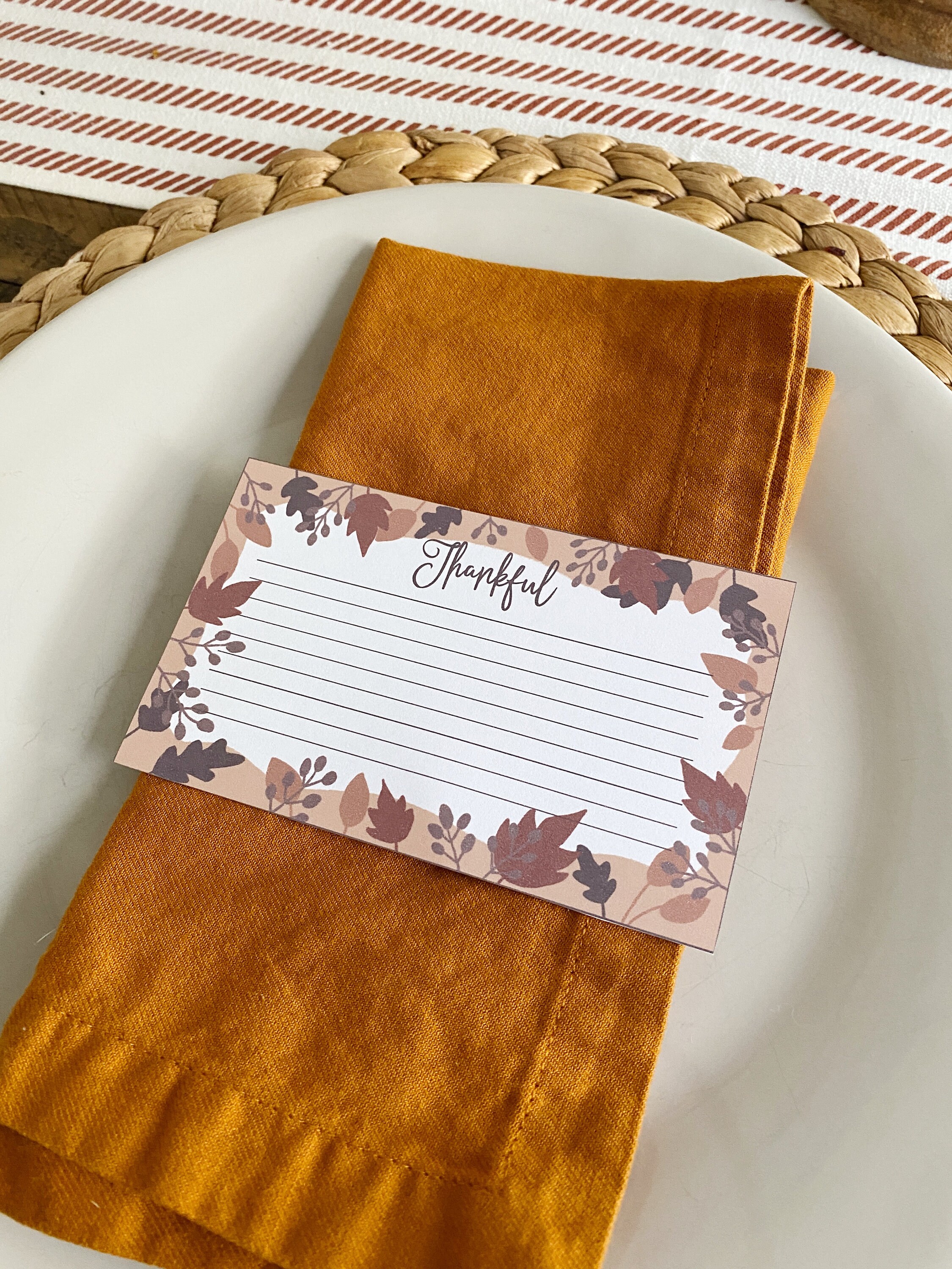 Thankful Cards Printable, Thanksgiving Table Cards Download, Thankful ...