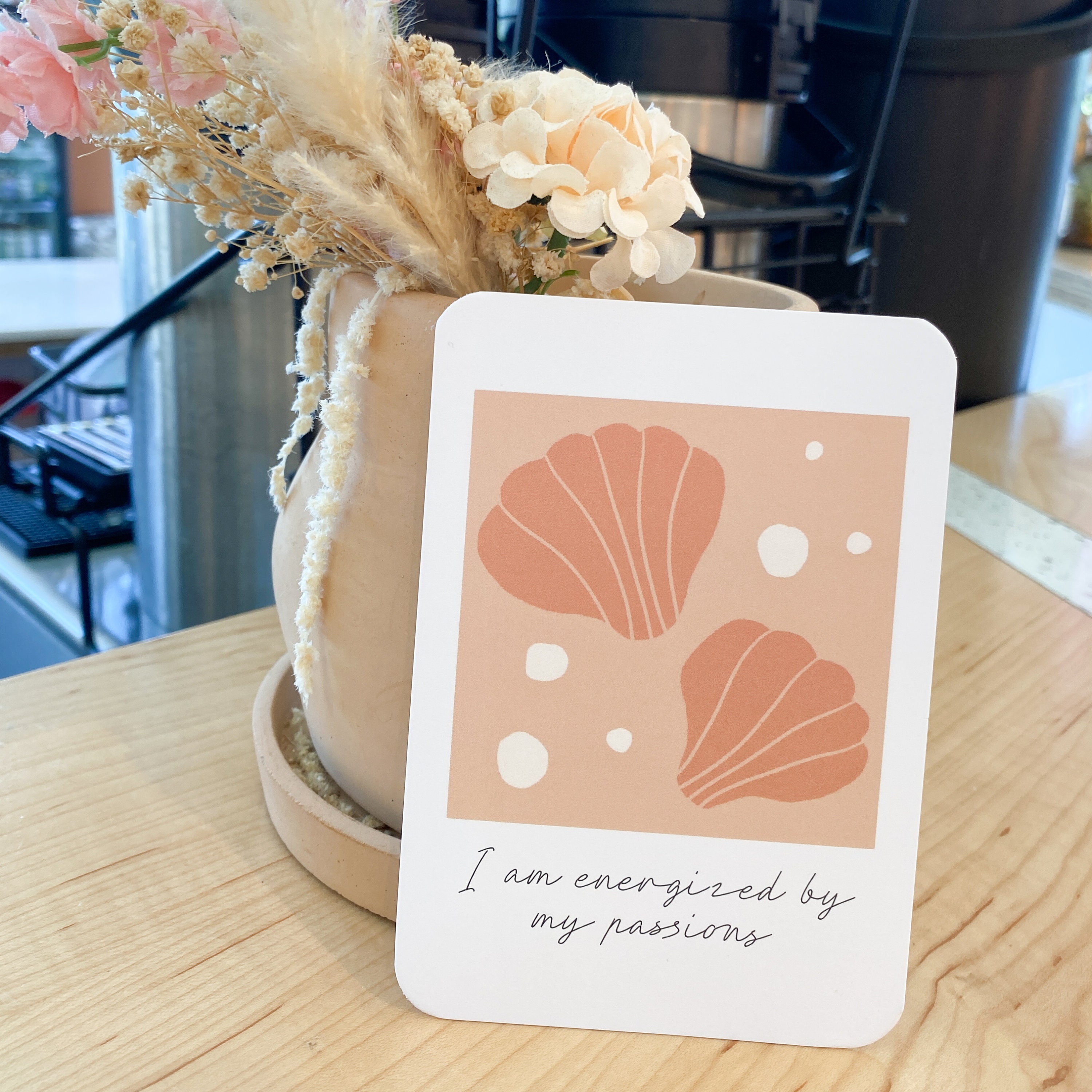 Beach Affirmation Cards With Wooden Stand: Boho Inspirational Deck - Etsy