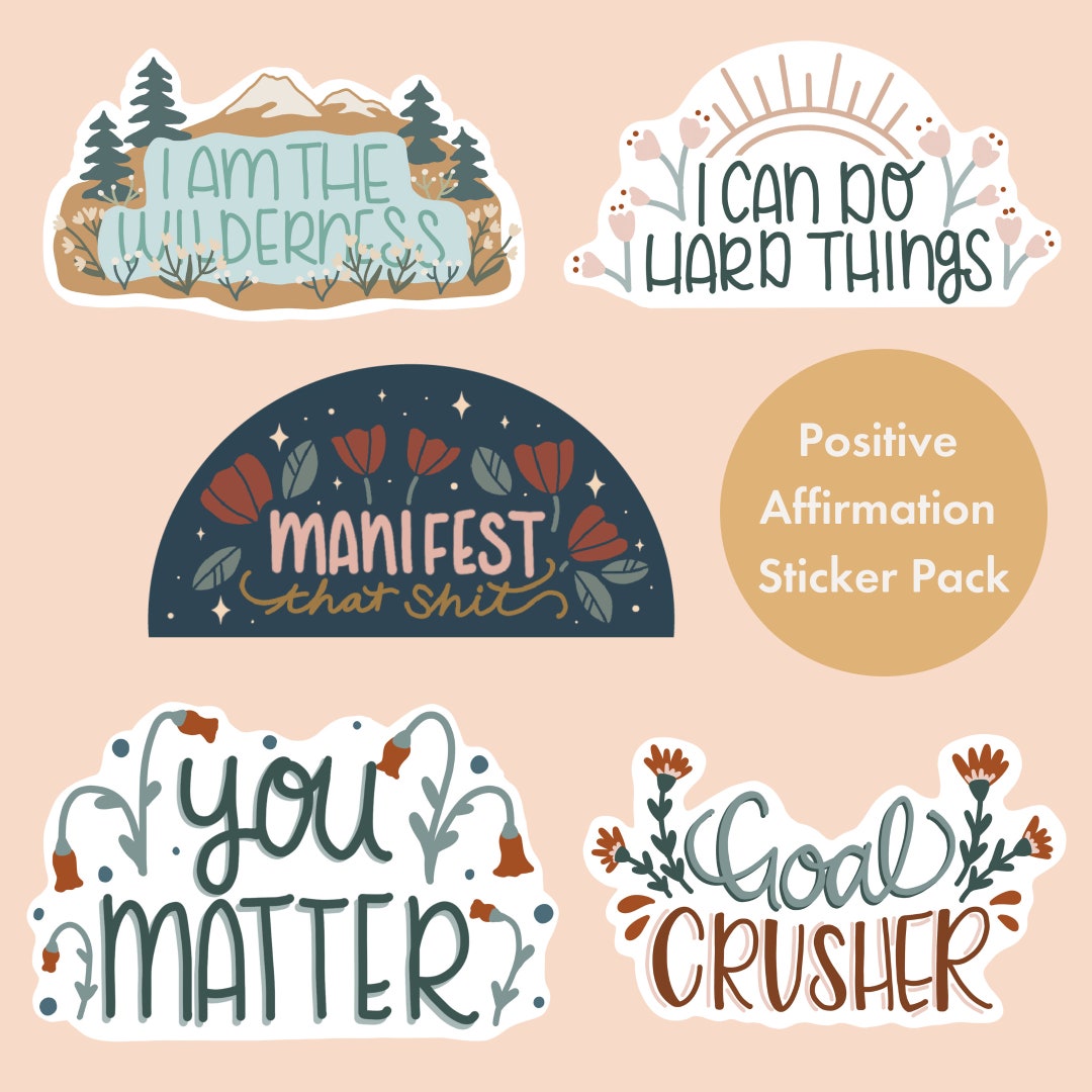 Positive Sticker Pack, Daily Affirmations Stickers, Positive Message ...