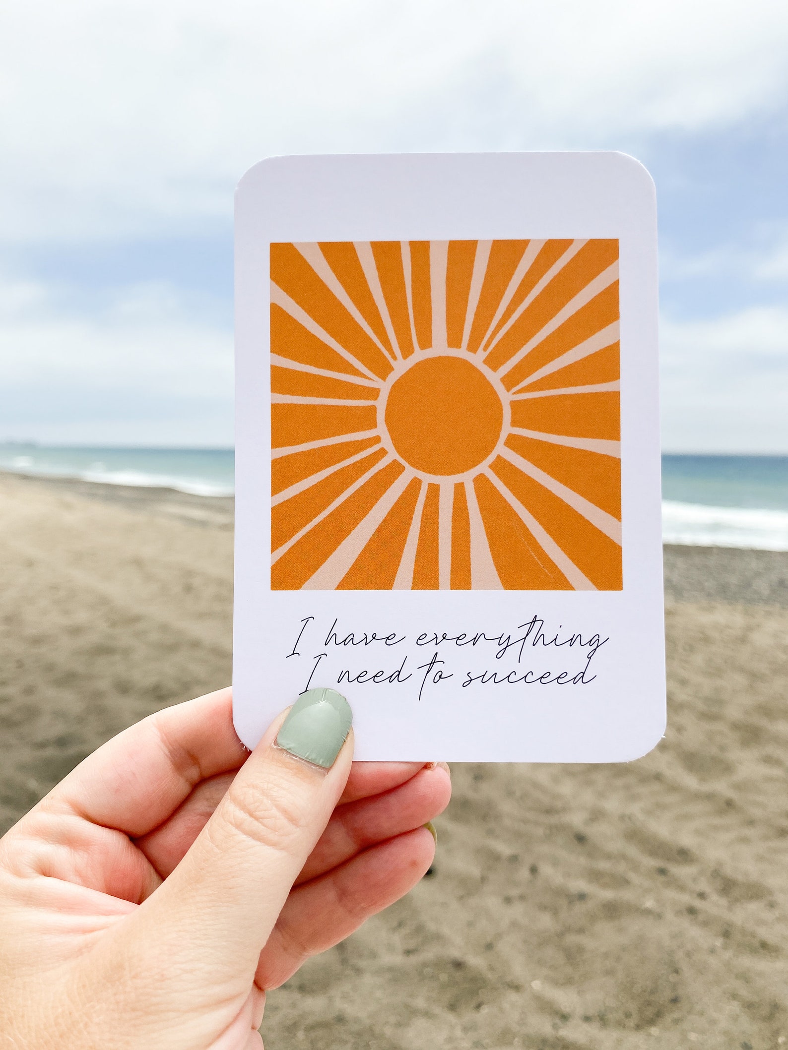 Beach Affirmation Cards With Wooden Stand: Boho Inspirational Deck - Etsy