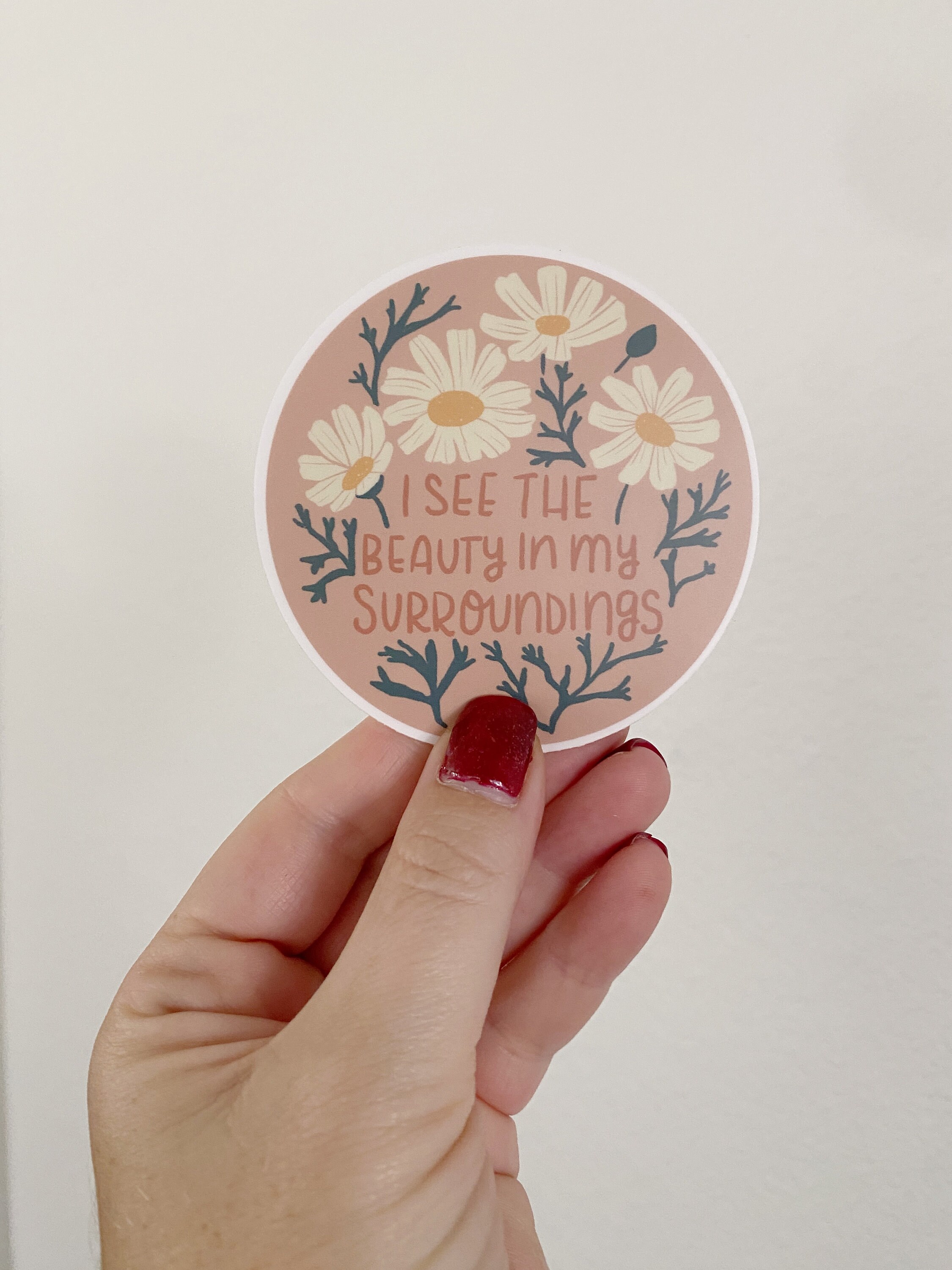 Floral Daisy Positive Affirmation Sticker - Inspirational Quote - Etsy