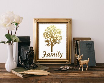 Gold family tree | Etsy