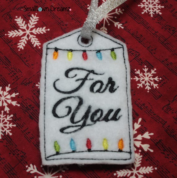 Digital Download for You Gift Tag Feltie File .dst .exp - Etsy