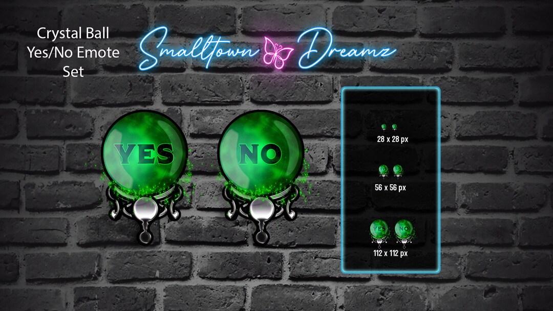 Green Crystal Ball Yes/no Emote Set - Etsy