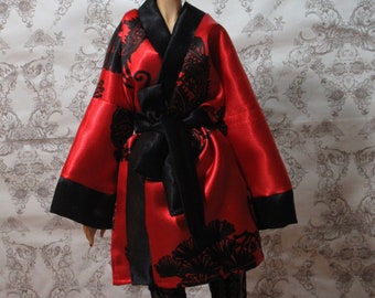 Black and Red Robe - Etsy