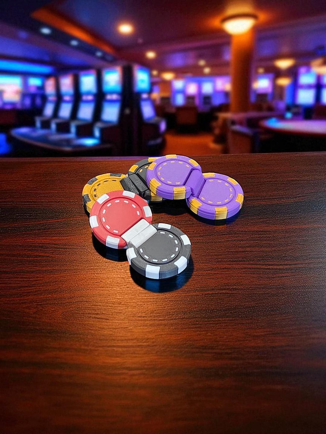Poker Chip Fidget Toy – Custom Color Stress Relief Spinner | Casino ...