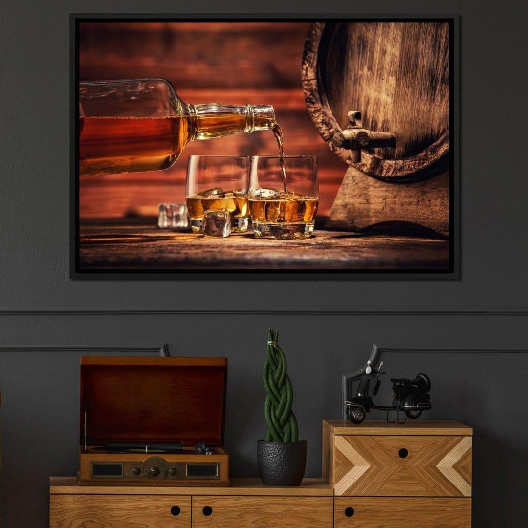Whiskey Night: Whiskey Art | Bar Decor | Rustic Wall Art | Bourbon ...