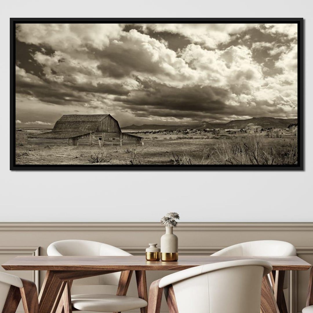 Farmland Prairie: Rustic Barn, Country Home Decor, Black and White ...