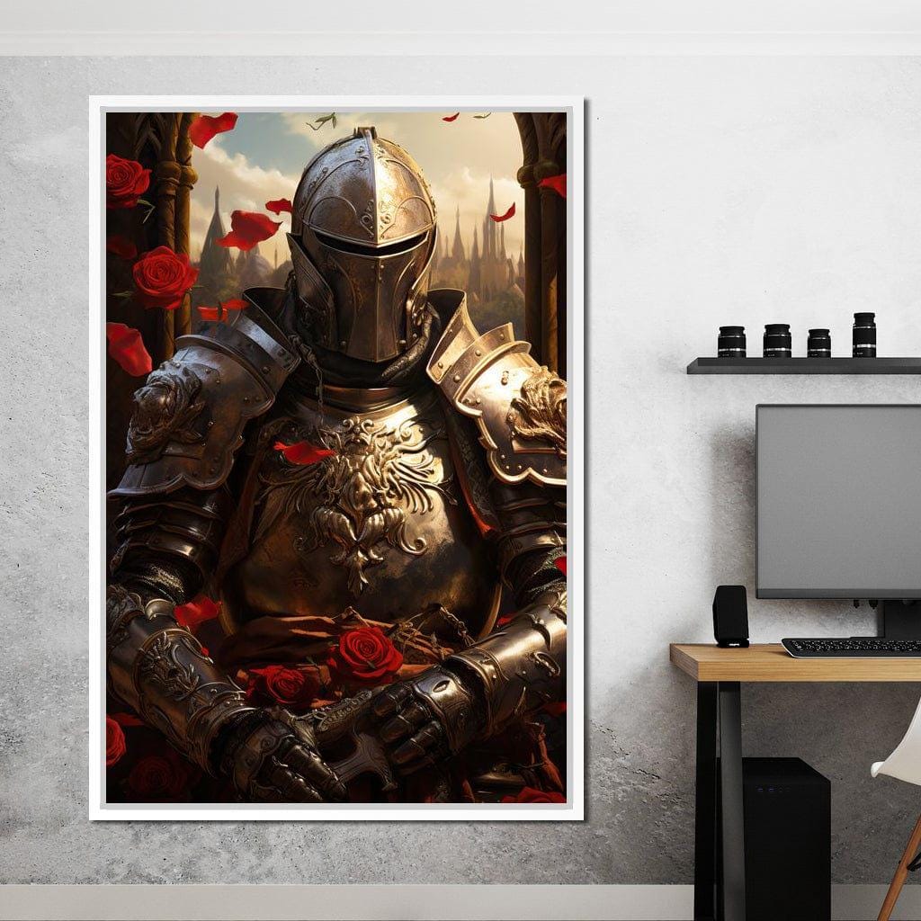 Rose Knights Golden Templar Armor: Knight in Golden Armor & Red Rose ...