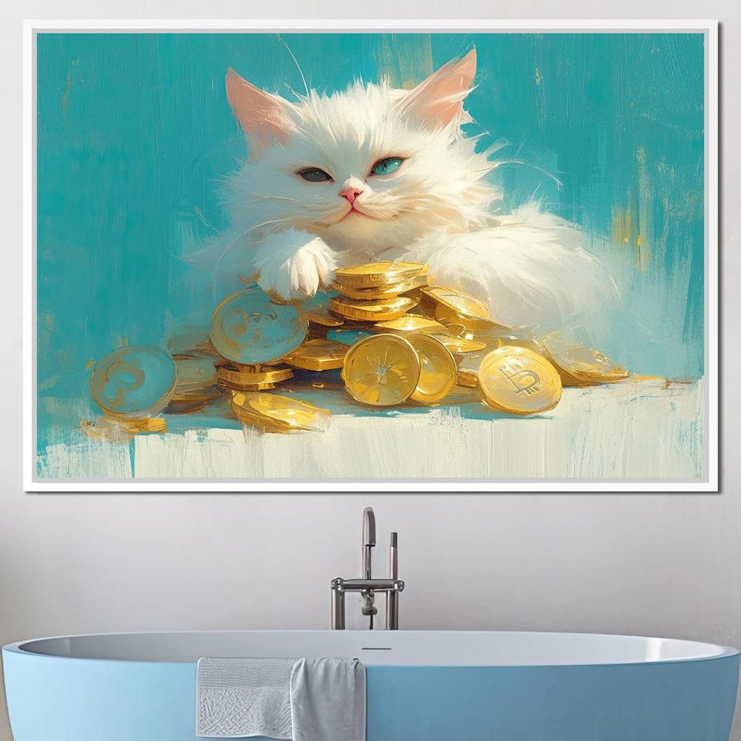 Feline Fortune and Fluff Tanni Cylon: Cat Wall Art Lucky Cat Print Home ...
