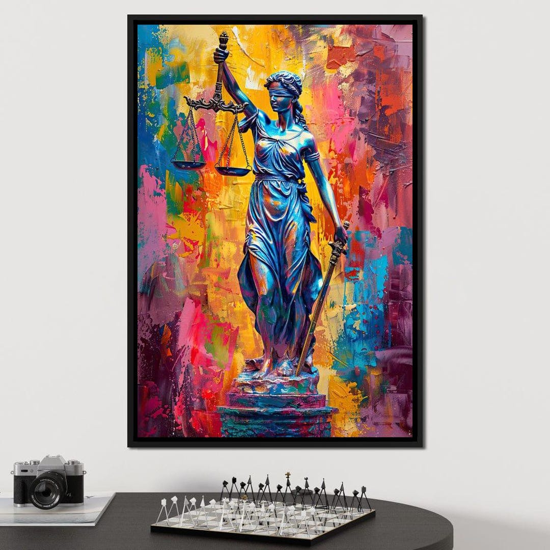 Justice Amongst Colors Reign: Lady Justice Wall Art | Colorful Home ...