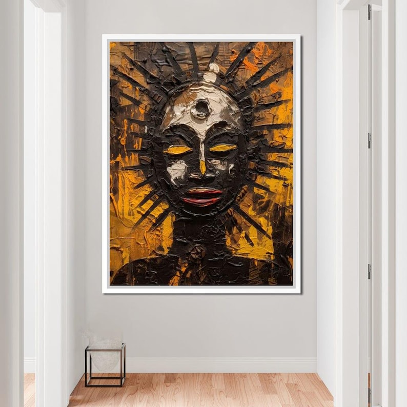 Tribal Mask 03 - Sakeem Gibbs: African Mask Art | Bold Yellow & Black ...