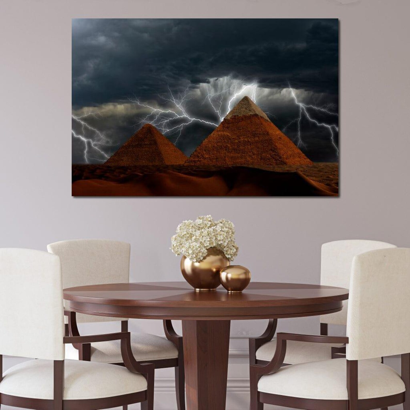 Pyramids of Giza: Historical Wall Art, Desert Landscape, Iconic ...