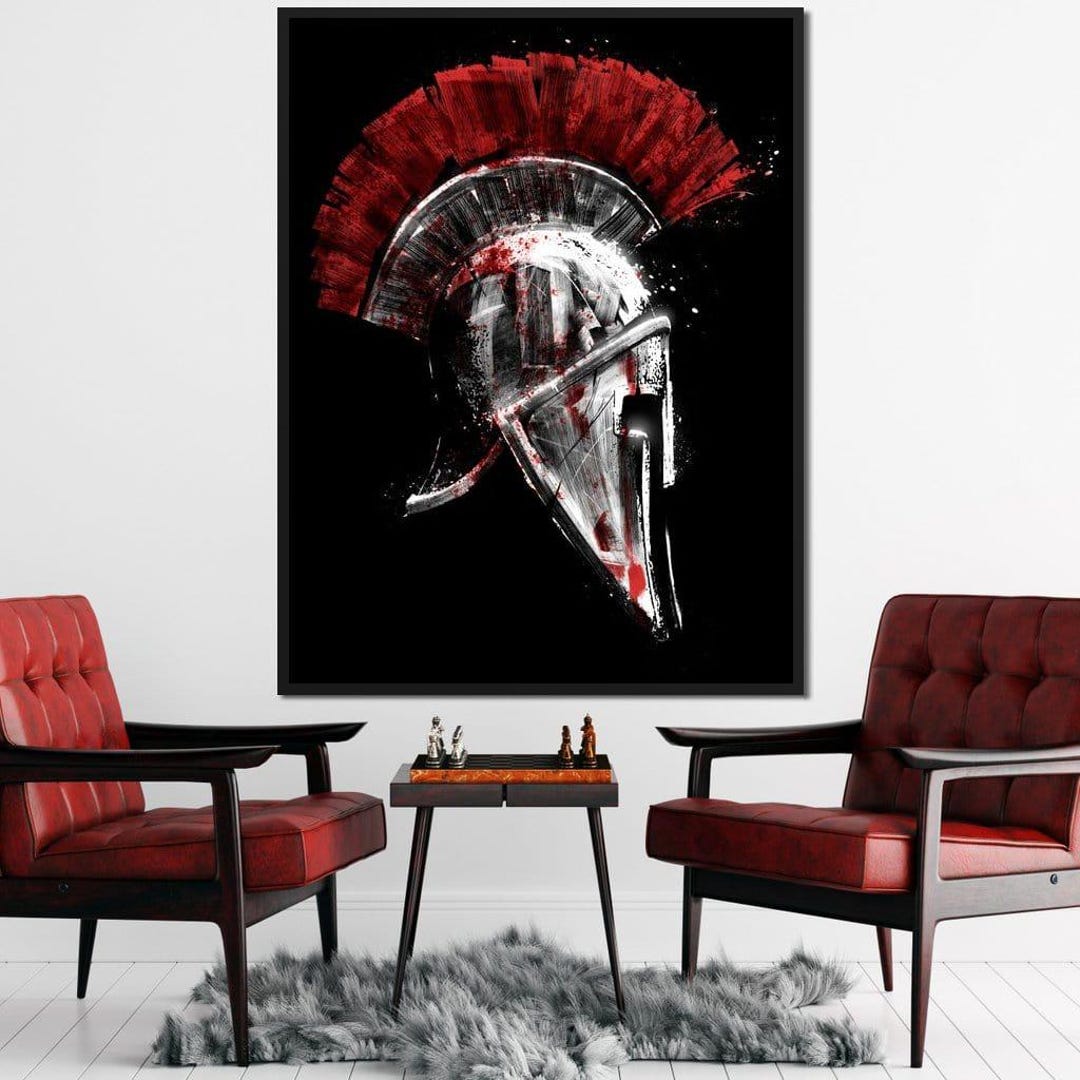 Greek Warrior Helmet: Spartan Decor | Mythological Art | Dark Fantasy ...