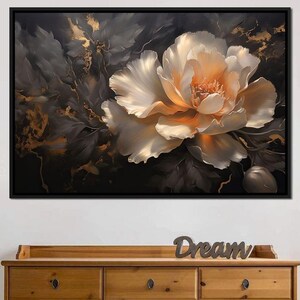 Ethereal Bloom in Twilight: Elegant Wall Decor | Floral Art | Nature ...