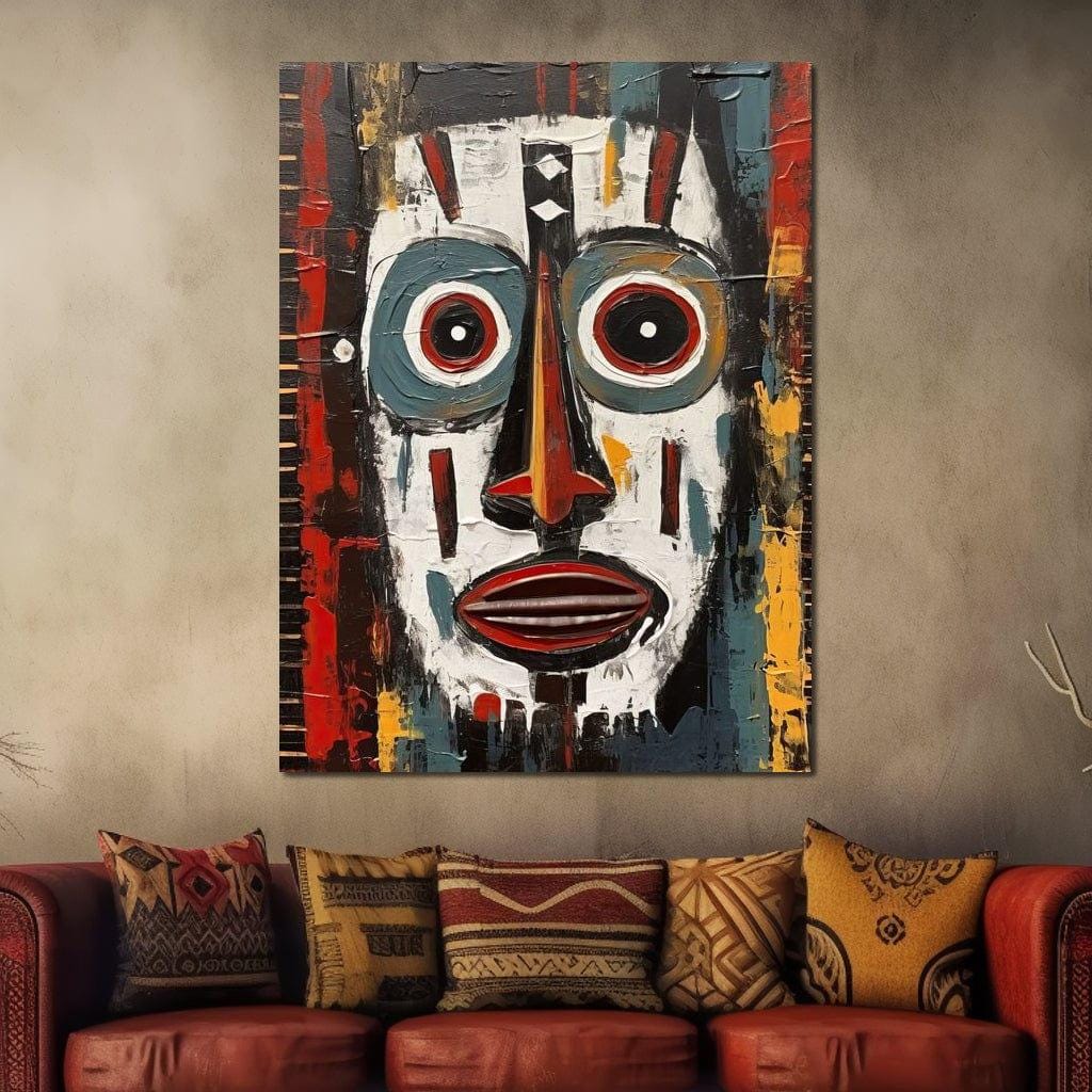Tribal Mask 15 - Sakeem Gibbs: African Tribal Art, Multicolor Wall ...