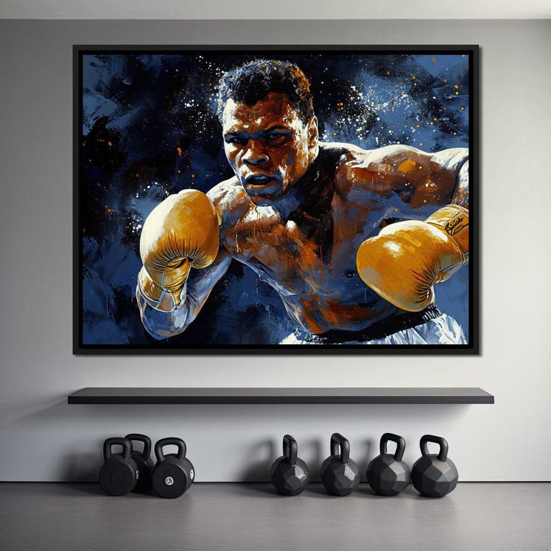 Blue Corner Knockout: Boxer Wall Art Sports Decor Knockout Art ...