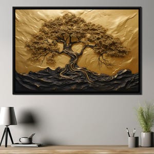 Golden Tree of Life: Gold Wall Art | Nature Home Decor | Spiritual ...
