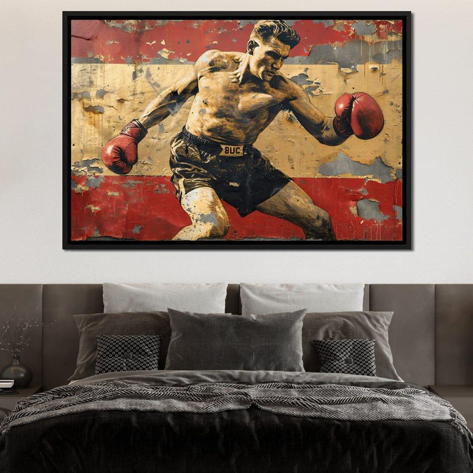 Vintage Boxing Legend: Retro Boxer Canvas | Antique Boxing Art | Sports ...
