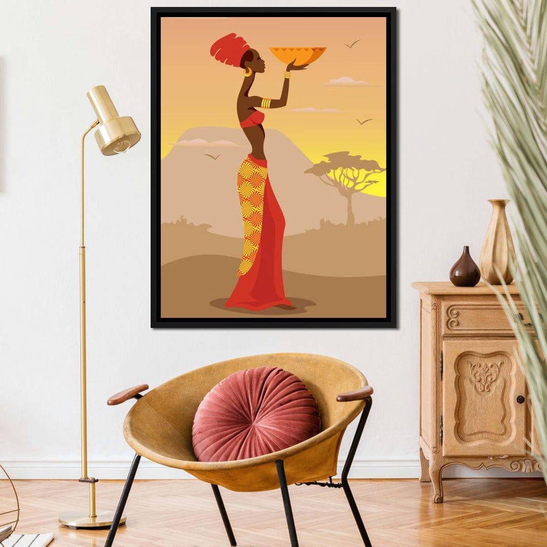 African Offering: African Art Print | Tribal Wall Decor | Elegant Woman ...