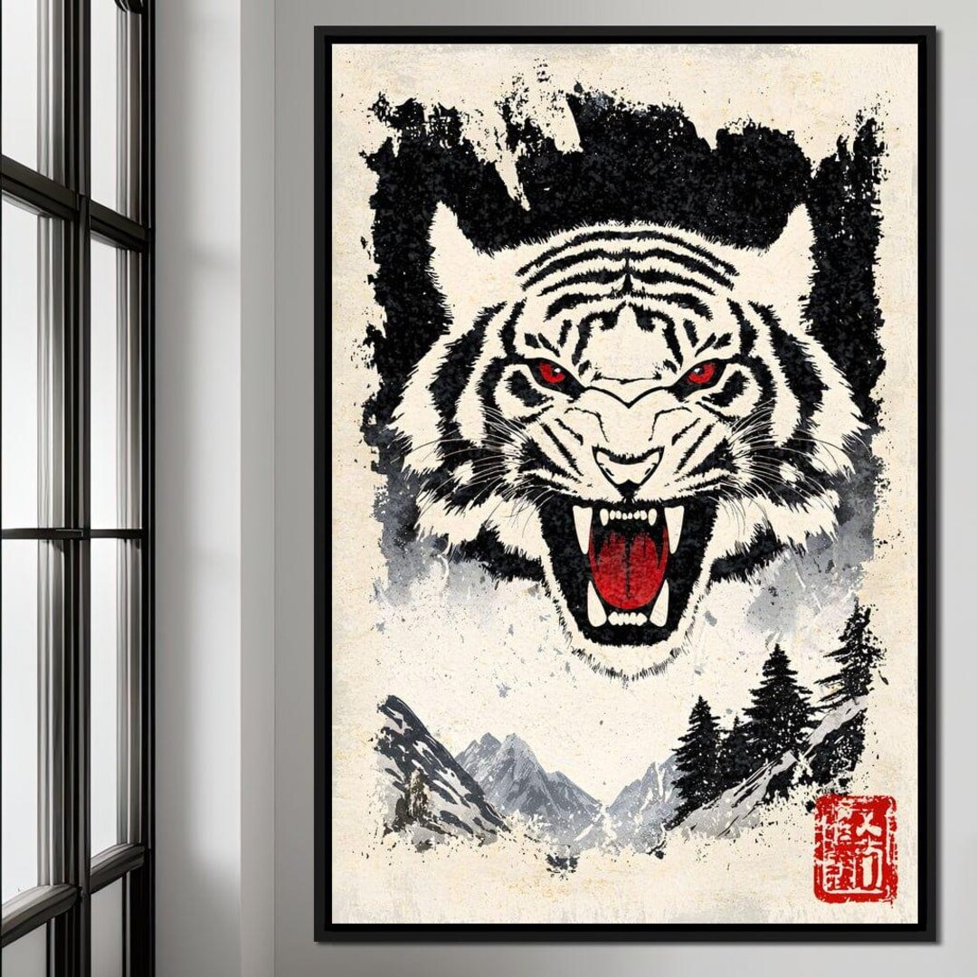 Fierce Jungle Monarch Tiger Roar Art | Majestic Home Decor | Bold ...