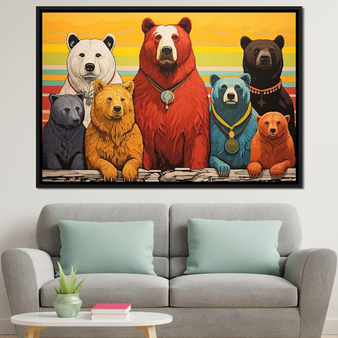 Kaleidoscope of Bears: Colorful Bear Art | Wildlife Decor | Nature ...
