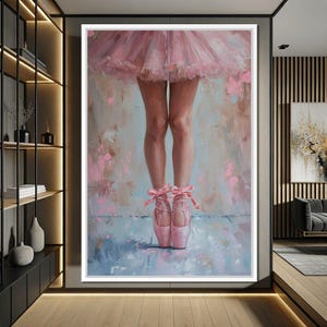 Ballet Dreamscape in Rose Tones: Elegant Ballerina Print | Home Decor ...