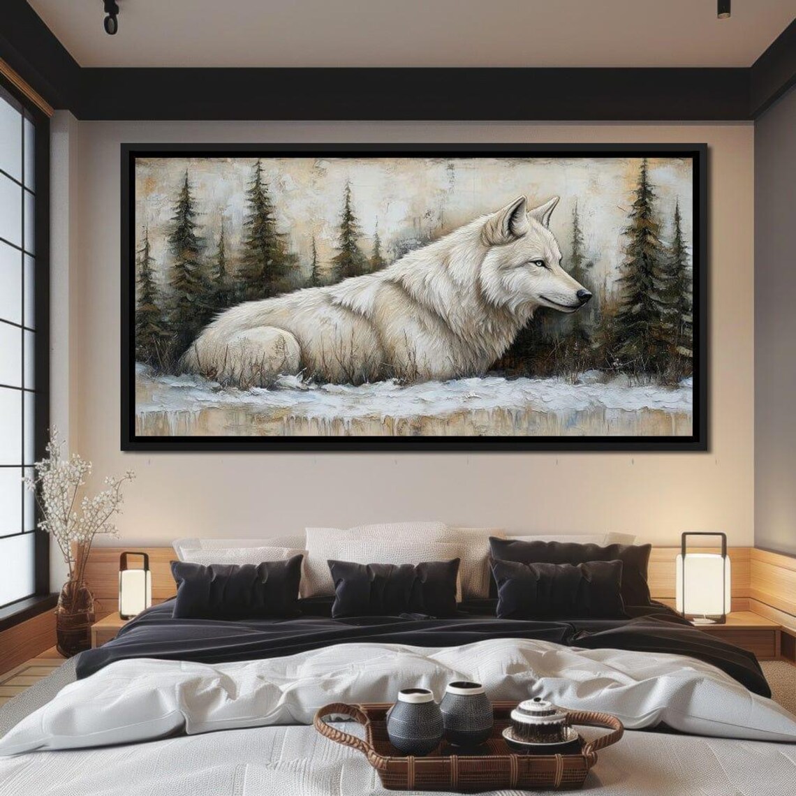 Silent Sentinel of the Pines: Majestic Wolf Canvas Nature & Wildlife ...
